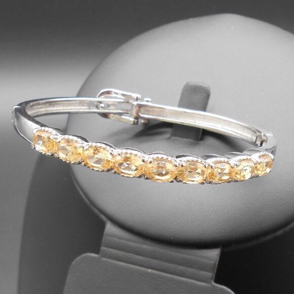 Jewelry | Bracelet Brazilian Citrine Bangle In Stainless Steel 65 In ...